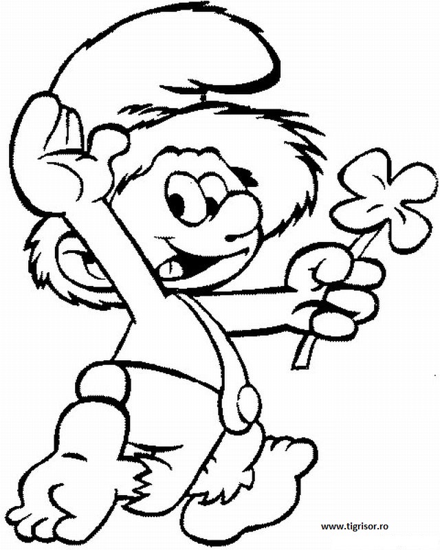 Planse de colorat cu Strumfii - tigrisor.ro